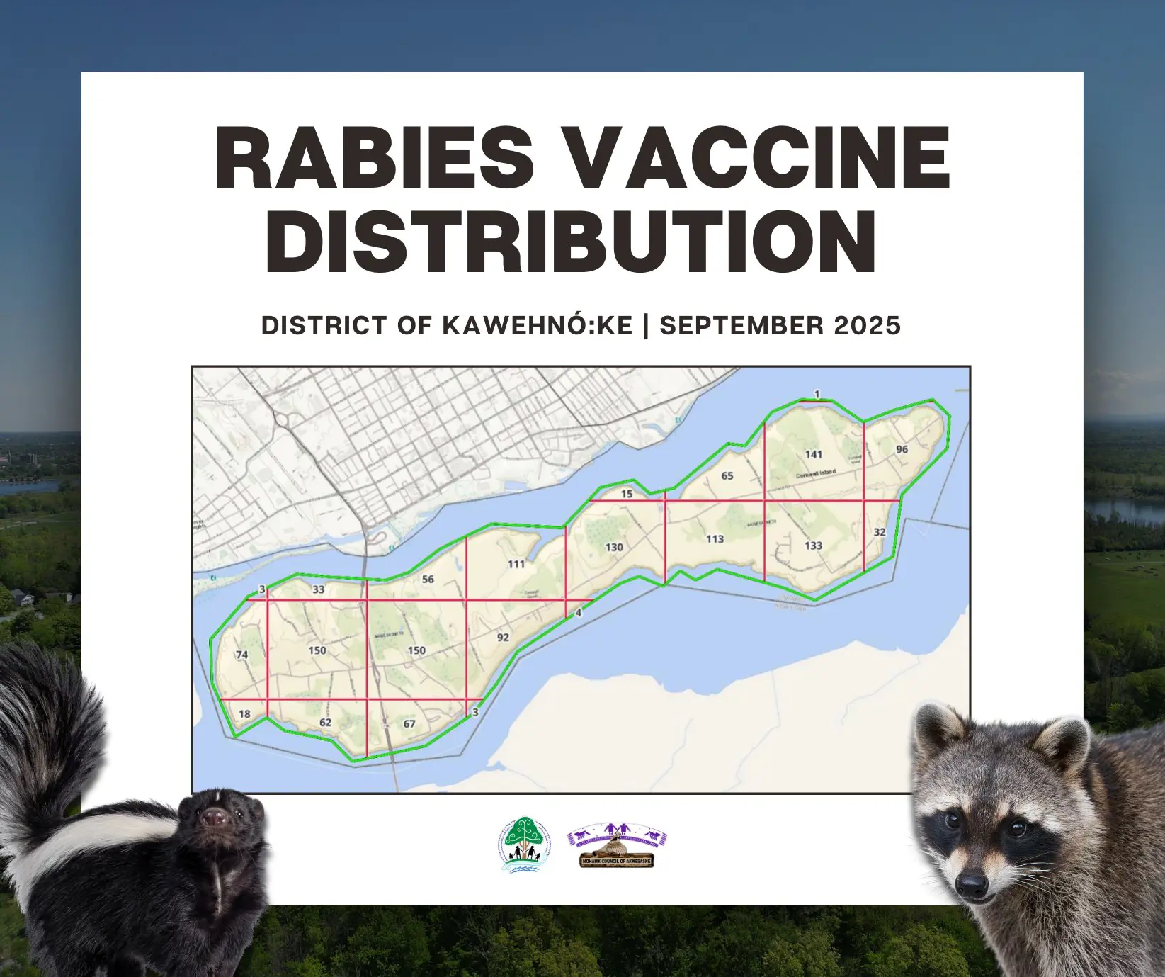 RABIES VACCINE DISTRIBUTION ON KAWEHNÓ:KE — SEPTEMBER 2025 | Mohawk Council of Akwesasne